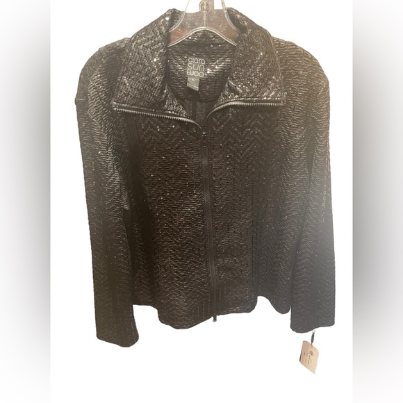 Clara Sun Woo | Tops | Ciara Sun Woo Black Zipper Front Long Sleeve ...